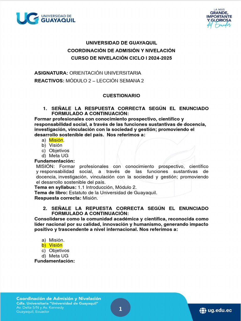 Cuestionario-Modulo 2 | PDF | Educación más alta | Moralidad