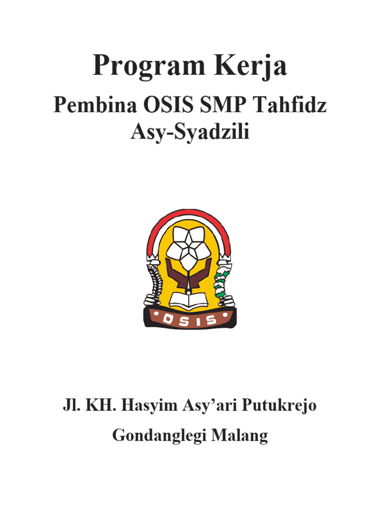 Program Kerja Pembina Osis | PDF