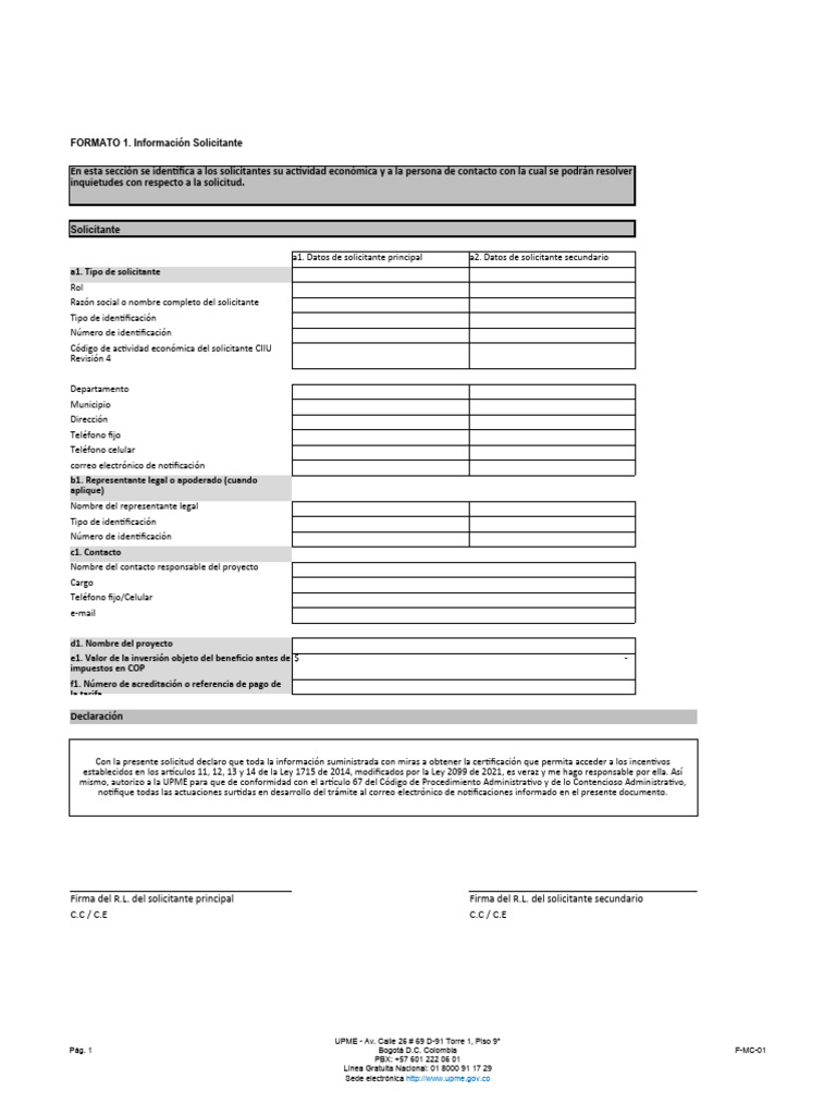 Solicitud de Incentivos Energéticos UPME | PDF