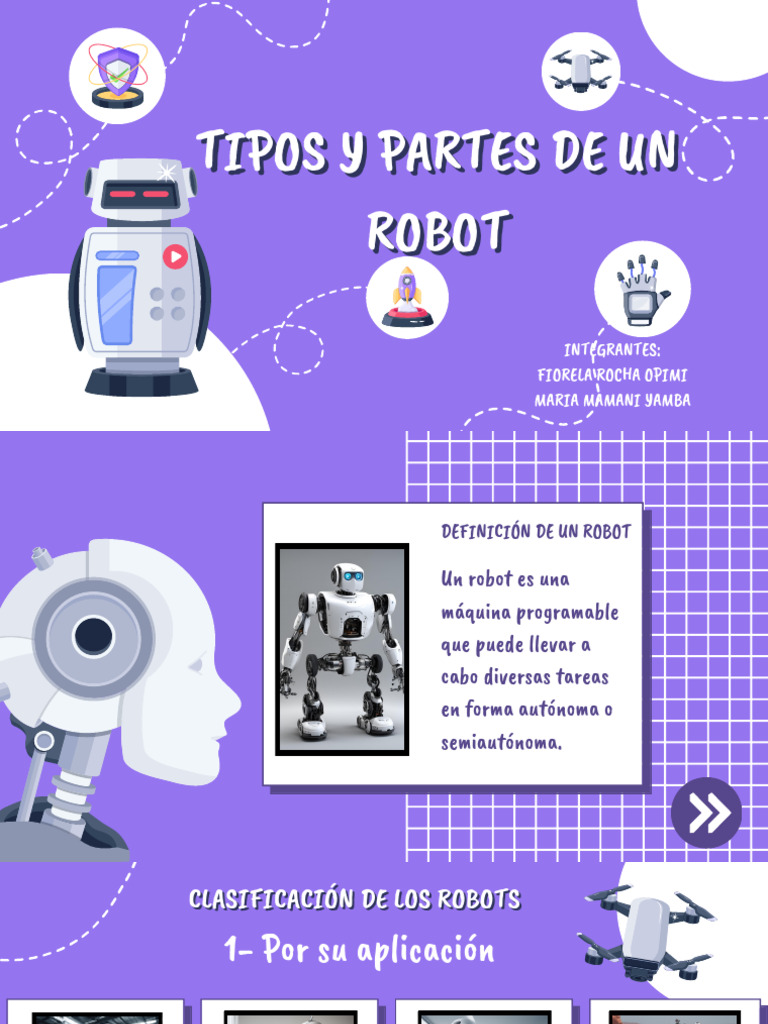 Presentacion Proyecto de Robotica Creativo Ilustrativo Morado | PDF | Robot | Robótica