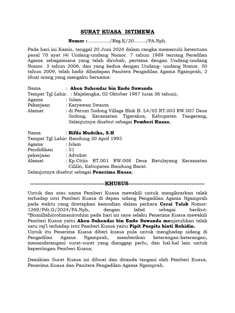 SK Ikrar Ahen Suhendar | PDF | Hukum