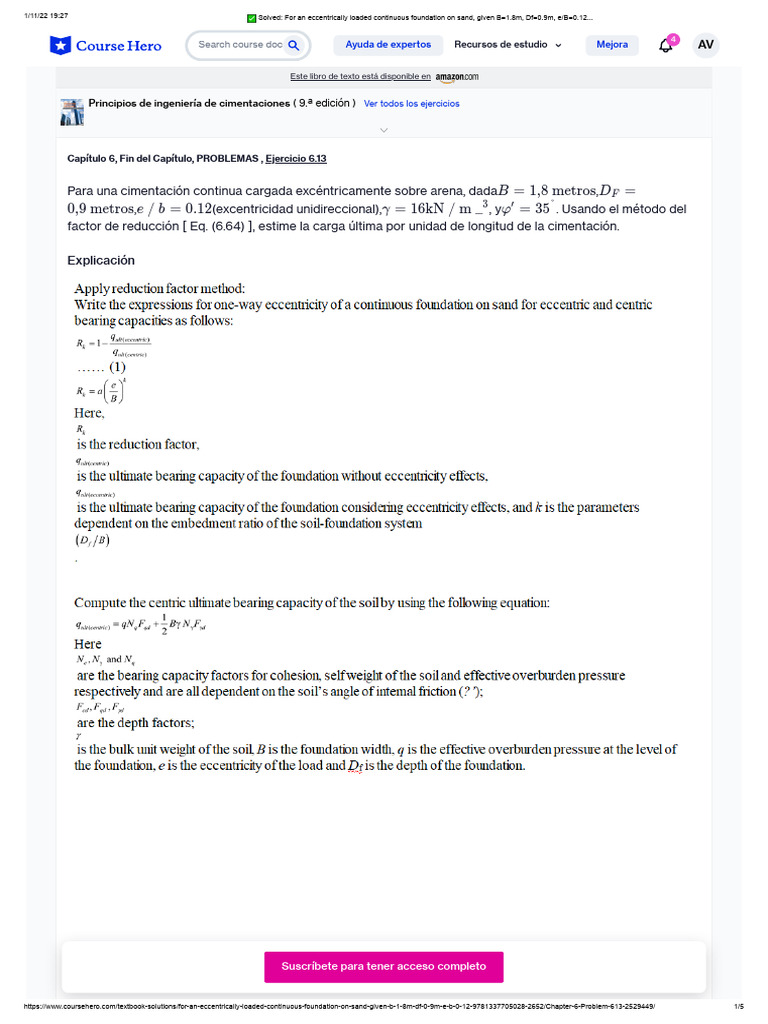 Cimentación Continua Excéntrica en Arena | PDF