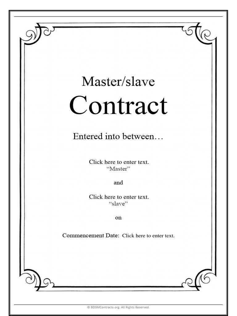 Master/Slave Contract Overview | PDF | Sexuality | Human Sexuality