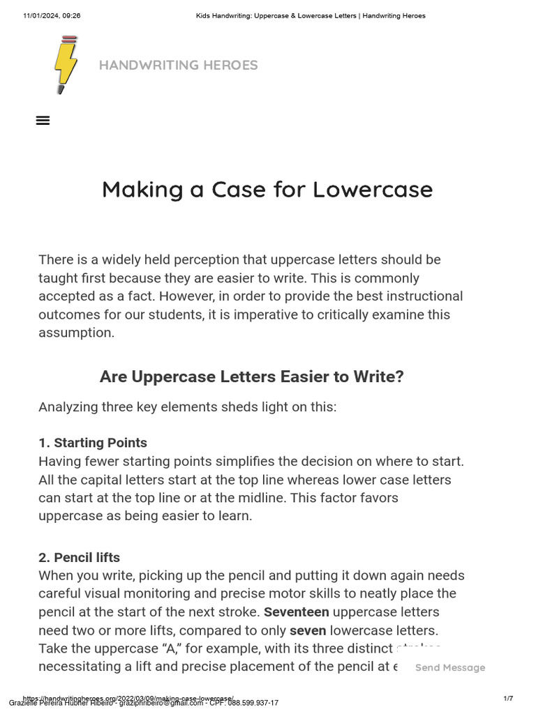 Making A Case For Lower Case | PDF | Letter Case | Learning