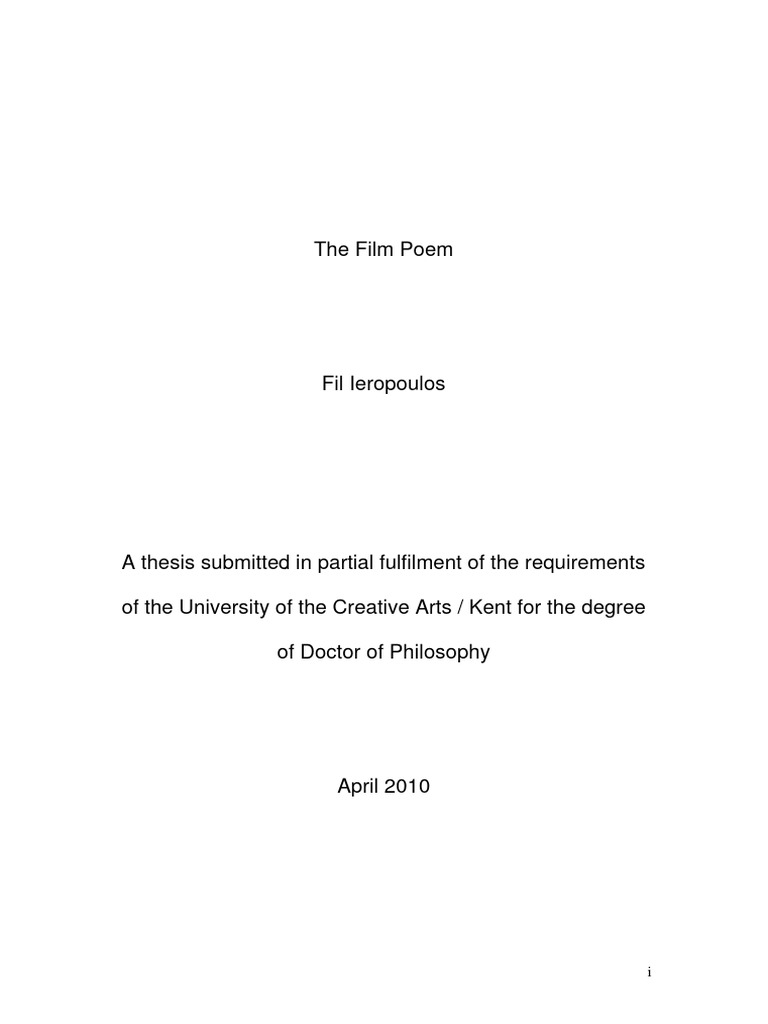 The Film Poem | PDF | Poetry | Lyric Poetry