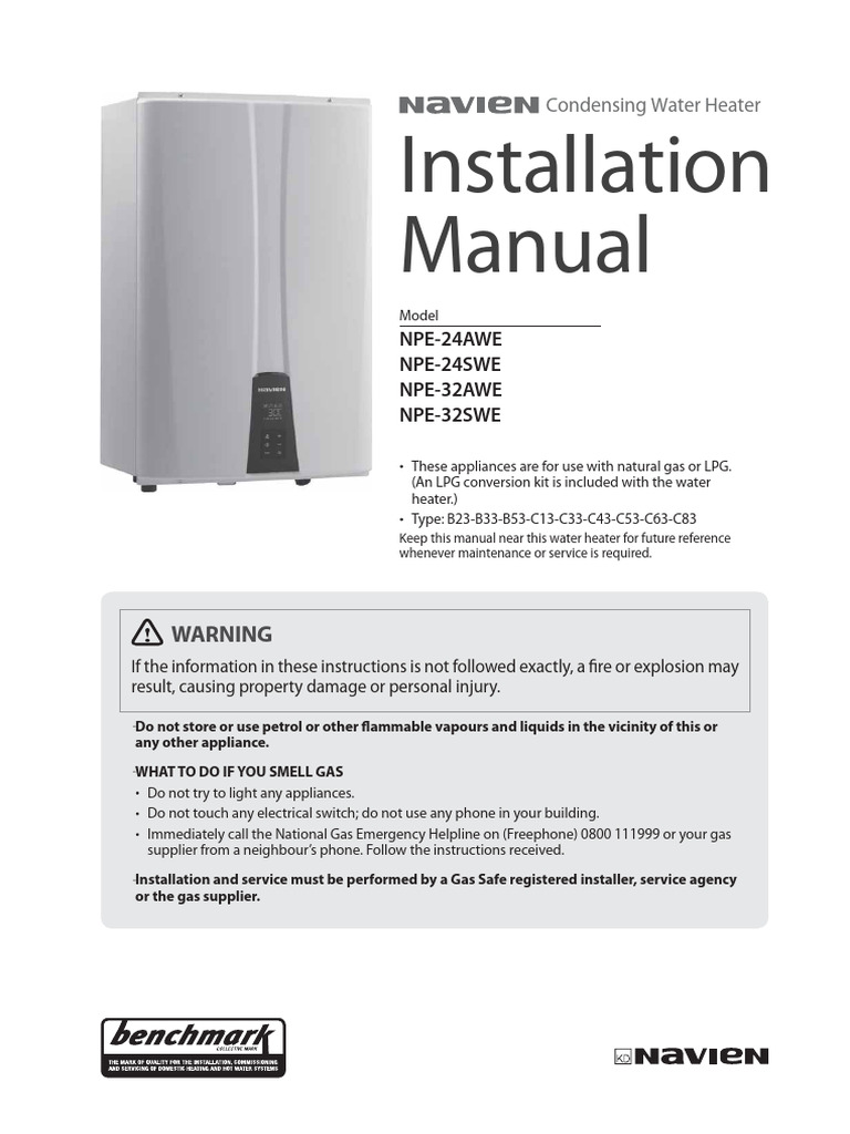 NPE Installation Manual | PDF | Water Heating
