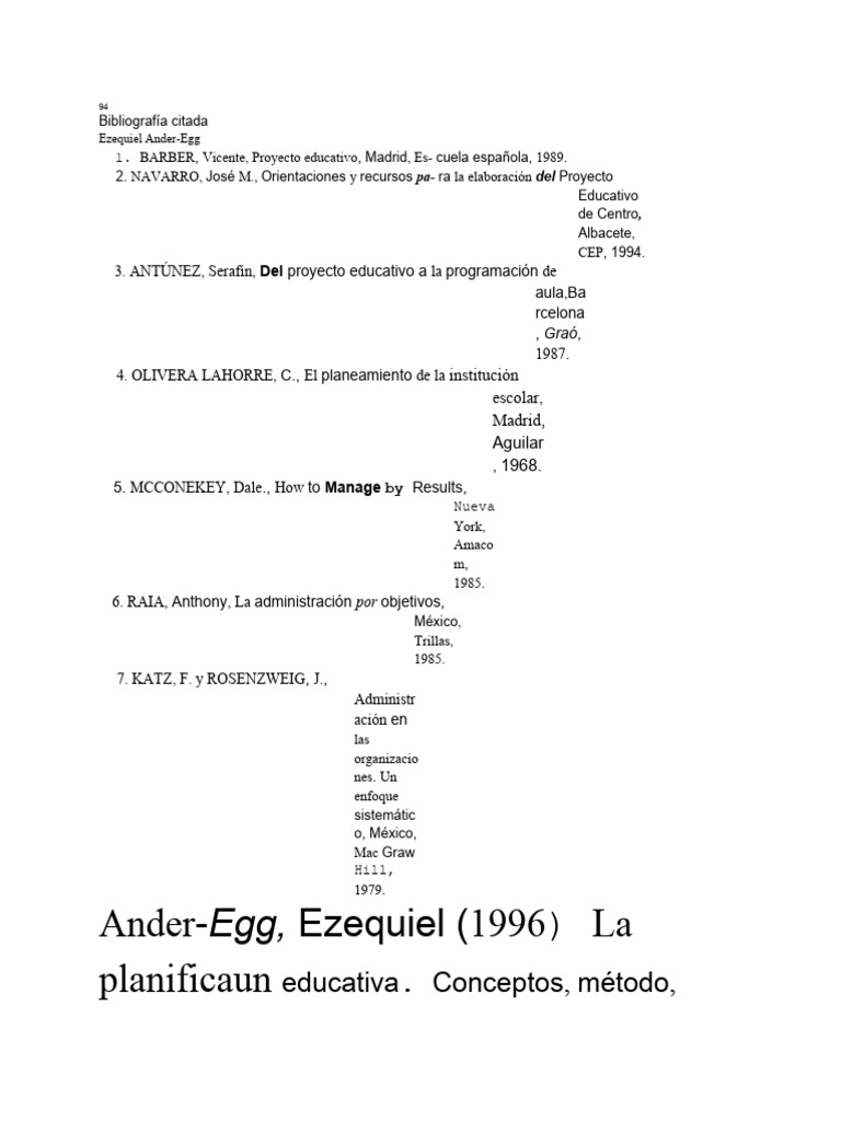 Ander Egg Cap 4 Obligatorio - Cap3 Ampliatorio | PDF | Plan de estudios | Enseñando