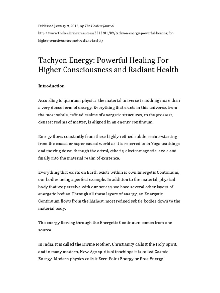 Tachyon Energy Easy Read | PDF | Universe | Photon