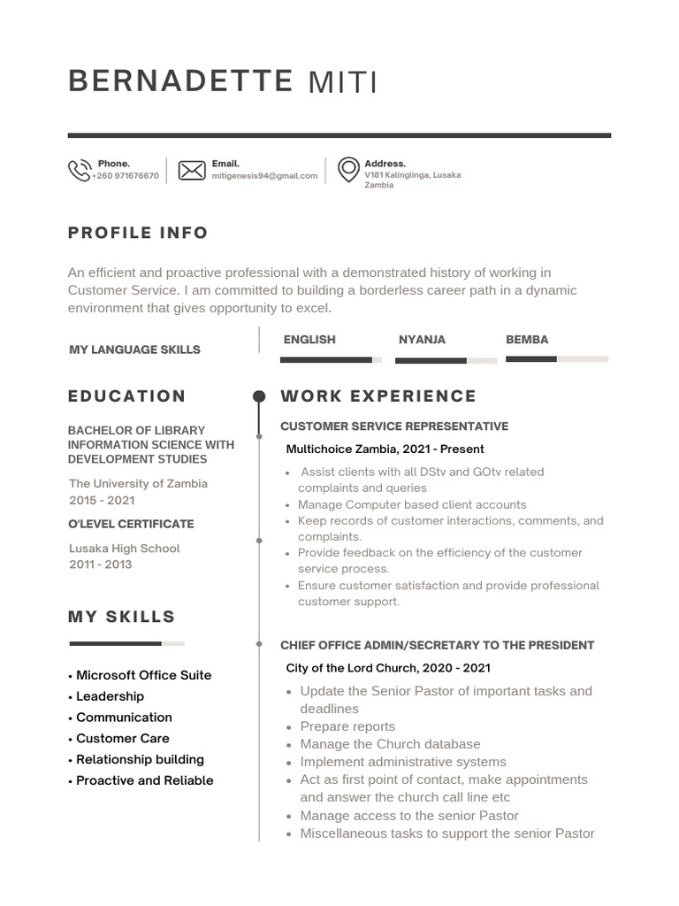 Bernadette Miti - Resume-1 | PDF | Computing | Information Technology