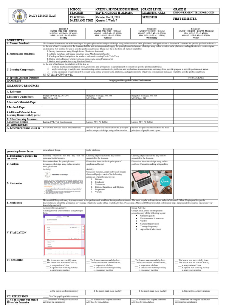 DLL_ETECH_Q1_W7 | PDF | Educational Technology | Learning