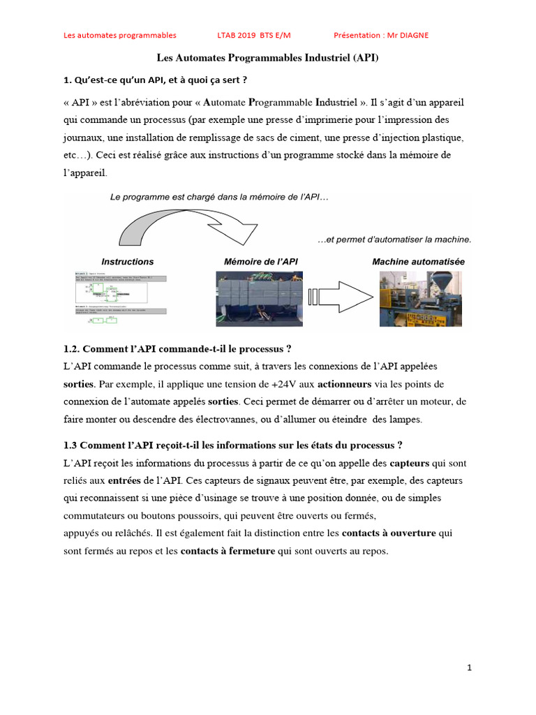 6.les Automates Programmables | PDF | Automate programmable industriel ...