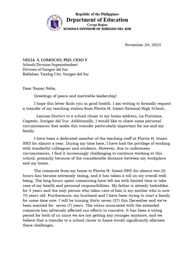 Letter of Intent Transfer | PDF | Teachers