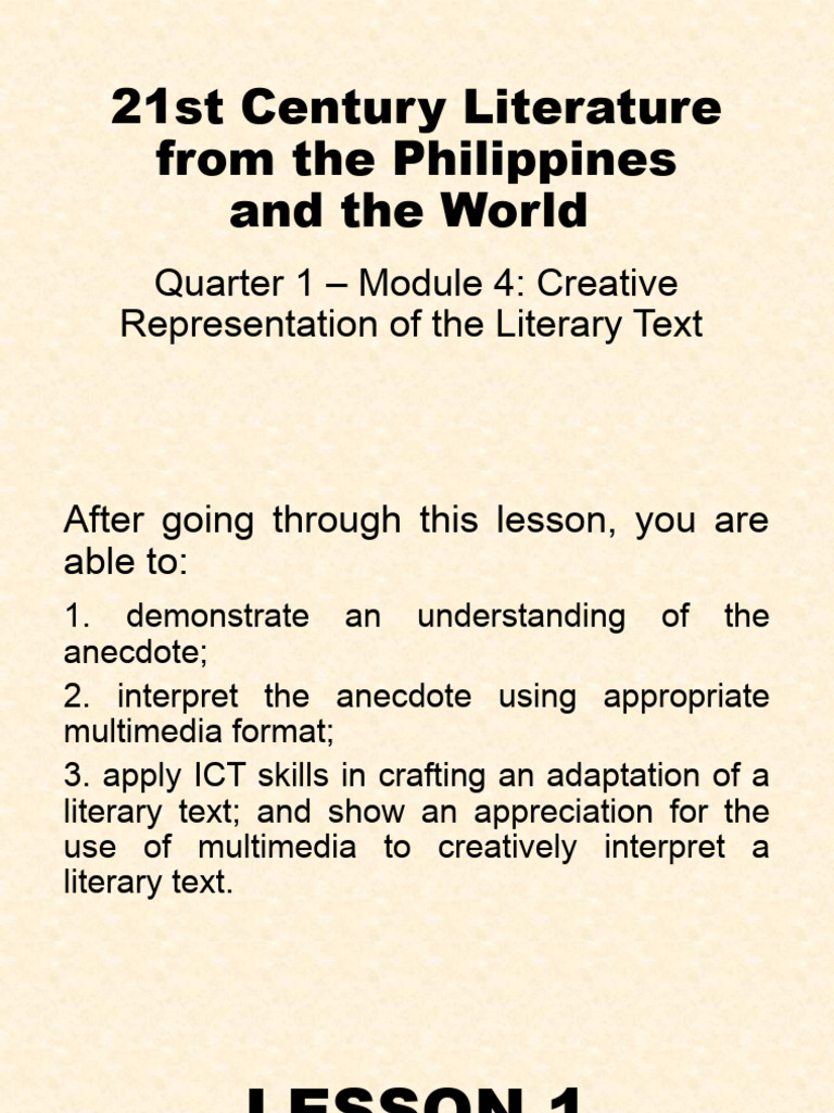 21st Century Literature Lesson 5 | PDF | Multimedia | Information