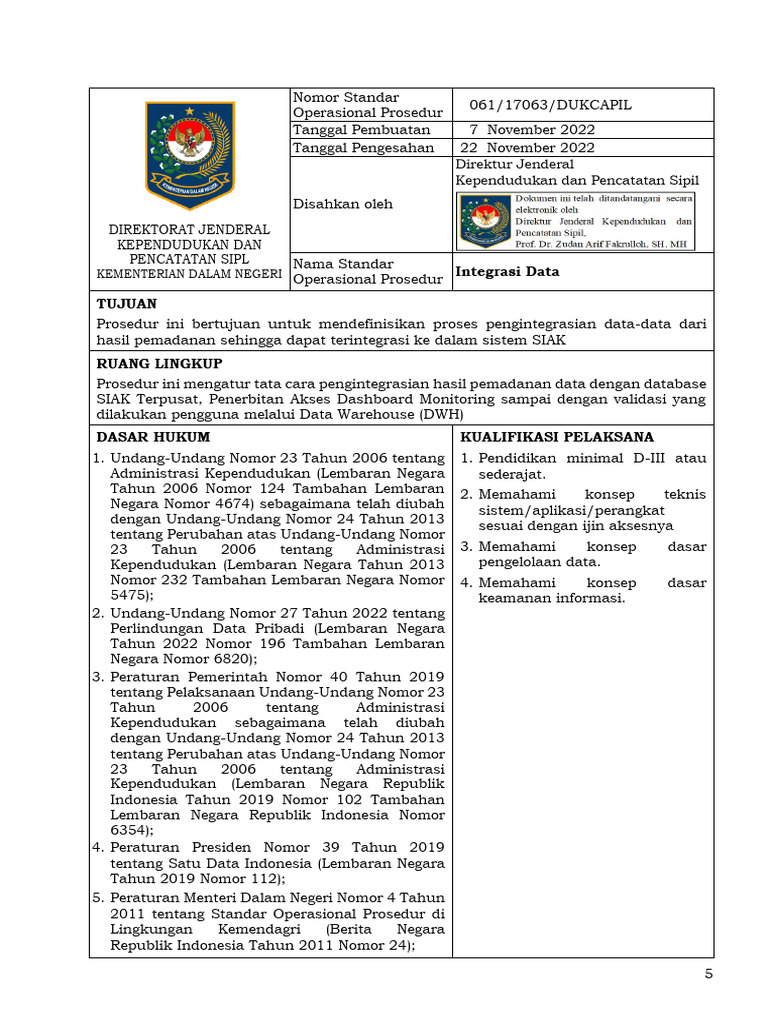 07 - SOP Integrasi Data | PDF