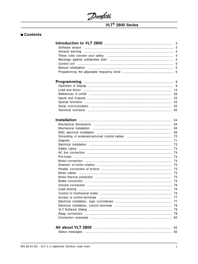 VLT 2800 | PDF | Alternating Current | Parameter (Computer Programming)