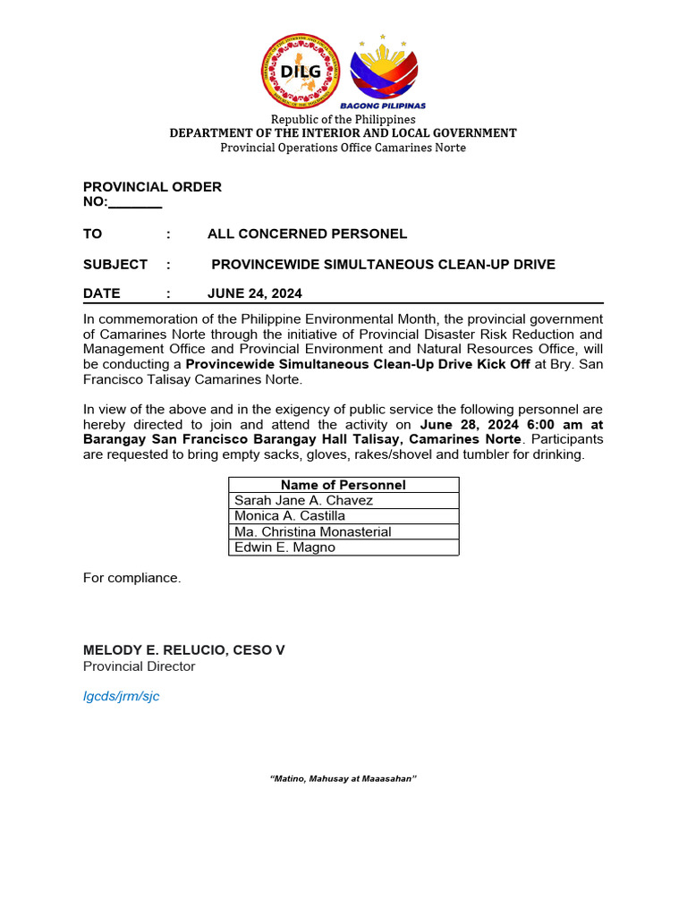 Communication Memo For BIMS Orientation 2 | PDF | Government