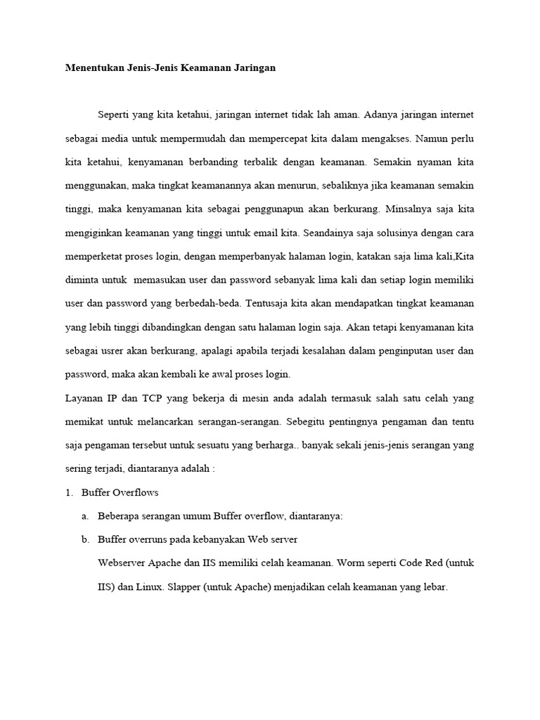 Menentukan Jenis Keamanan Jaringan Pdf Komputer