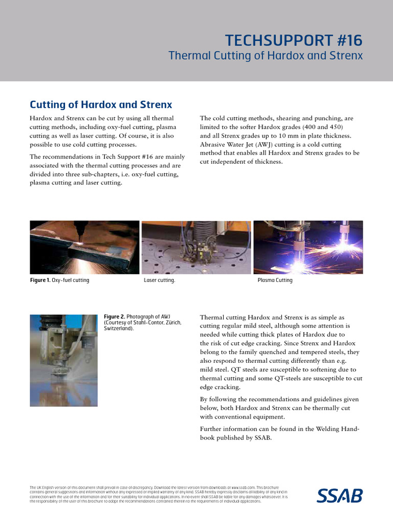 SSAB TS #16 - Termal Cutting of HARDOX and STRENX (2015) | PDF ...