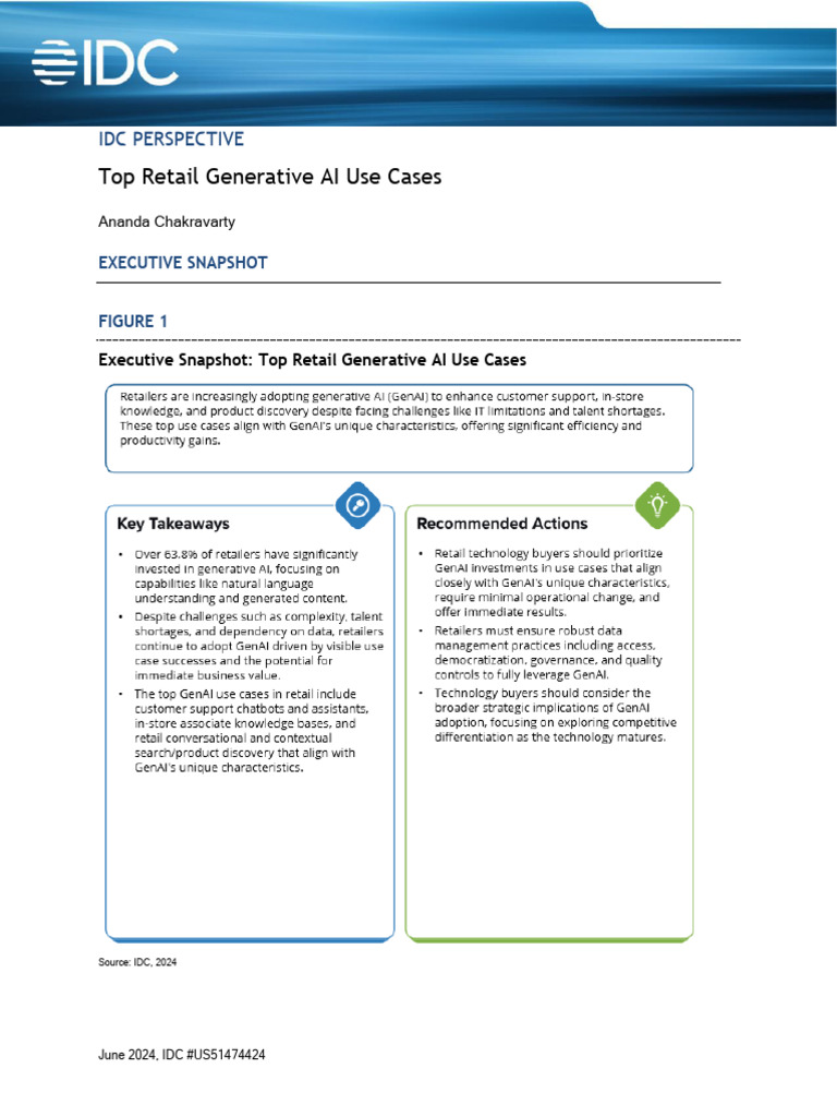 IDC Top Retail Generative AI Use Cases - 2024 Jun | PDF | Artificial Intelligence | Intelligence ...
