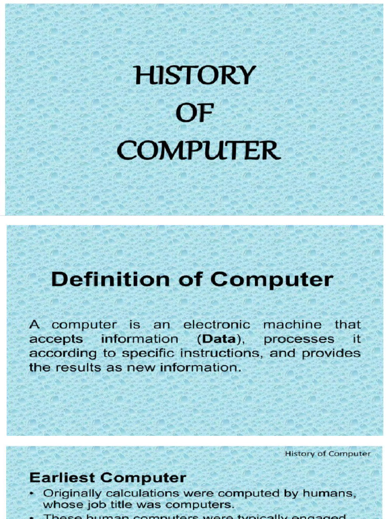 History of Computer | PDF