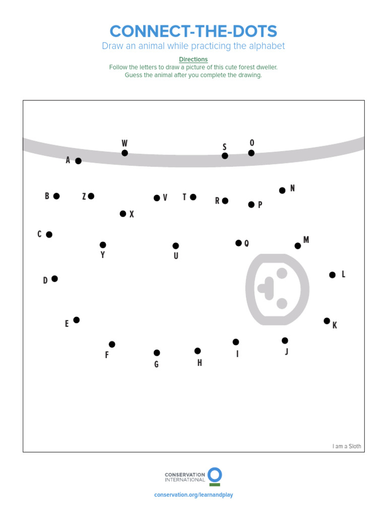 Connect the Dots: Draw a Sloth | PDF