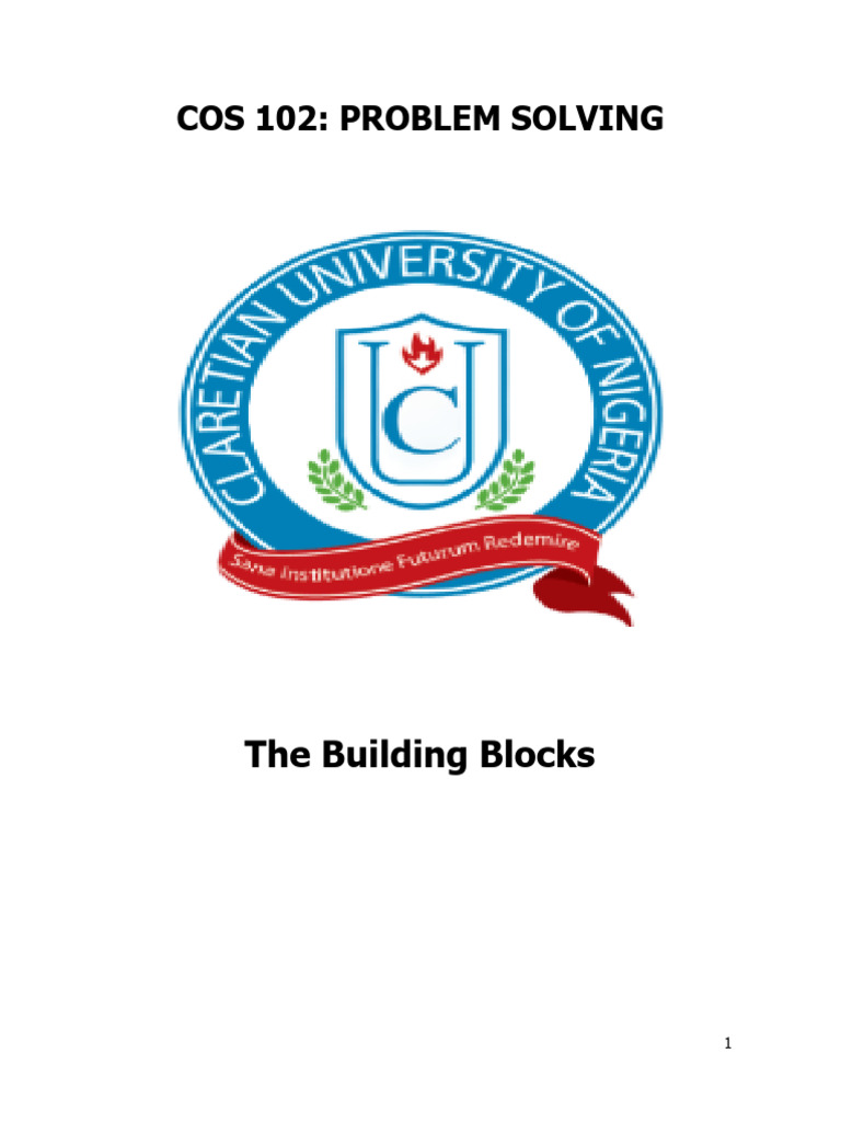 COS 102 Note 1 | PDF | Algorithms | Computer Programming