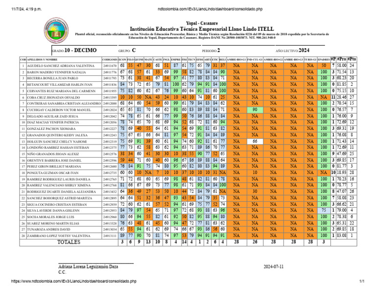 Consolidado 10 C | PDF