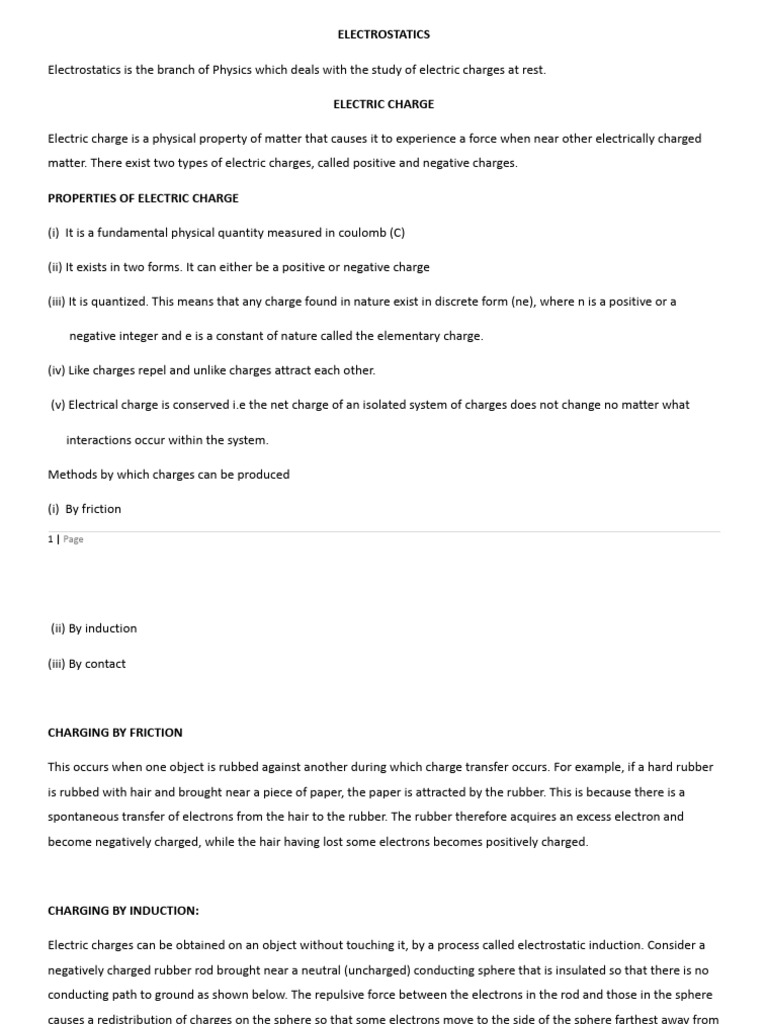 GENERAL PHYSICS II LECTURE NOTE 2024 | PDF | Electric Charge | Physical ...