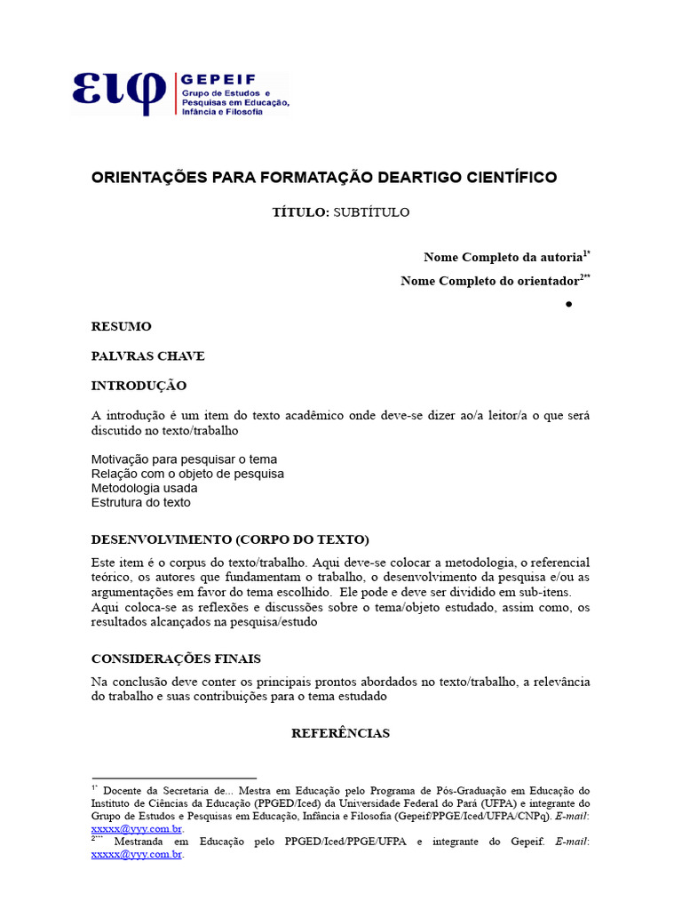 Modelo de Artigo | PDF | Mestrado | Science