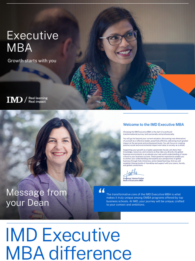 IMD EMBA Brochure | PDF | Master Of Business Administration | Leadership