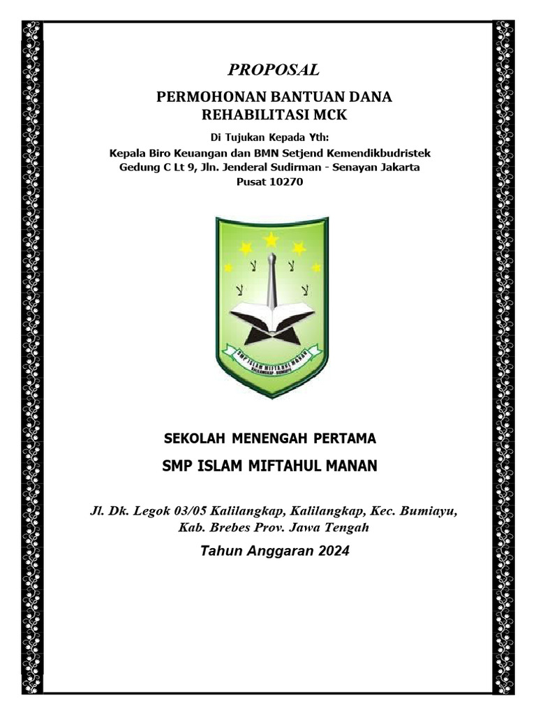 PROPOSAl SMPI MIFTAHUL MANAN REHAB MCK 2024 | PDF