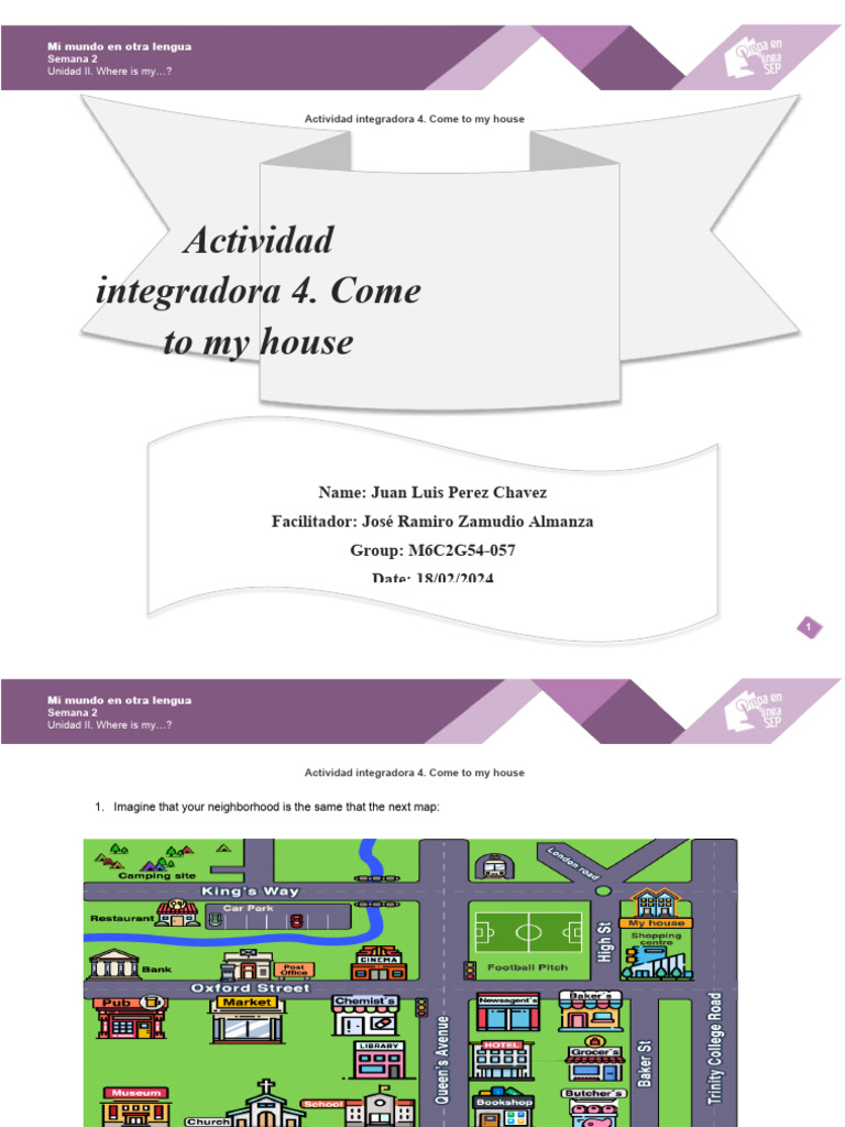 Directions Activity: Come to My House | PDF