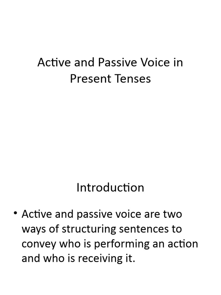 Active and Passive Voice Presentation | PDF | Verb | Subject (Grammar)