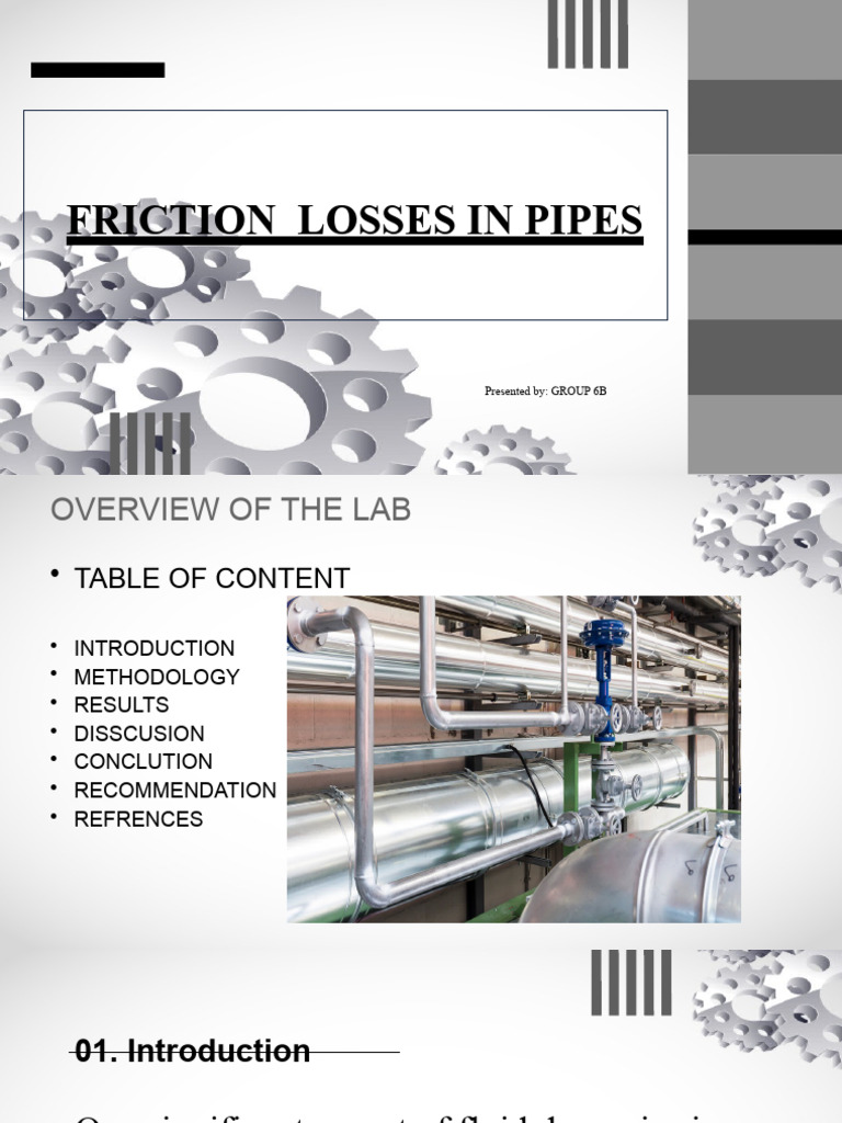 Friction Losses in Pipes | PDF | Reynolds Number | Applied And ...