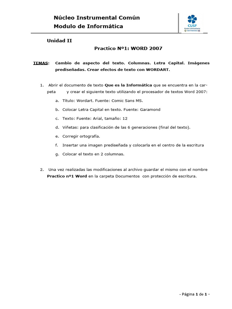 Guía Práctica Word 2007: Texto y Diseño | PDF