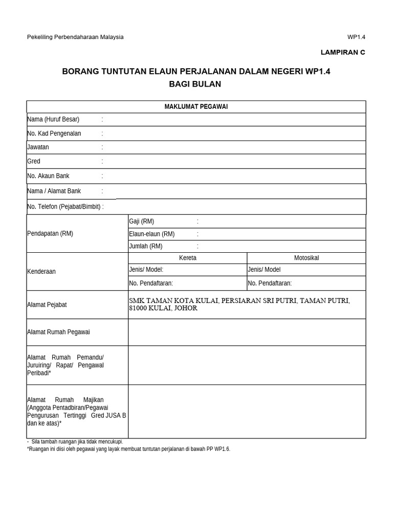 Borang TNT Kosong | PDF