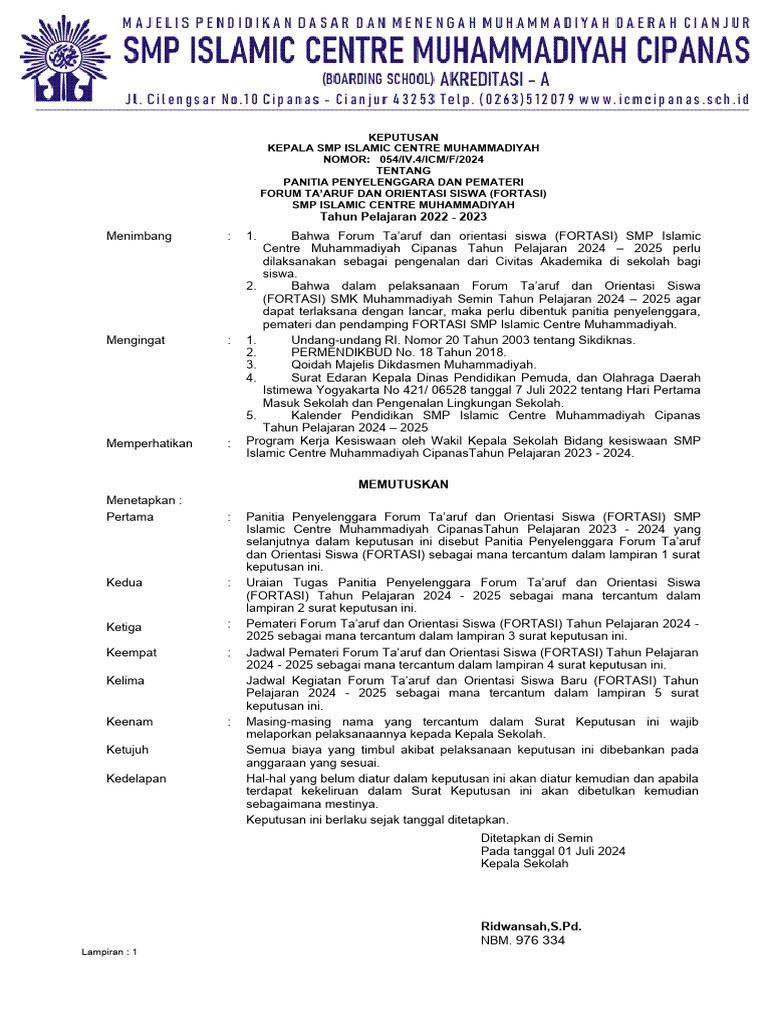 SK Fortasi Icm | PDF