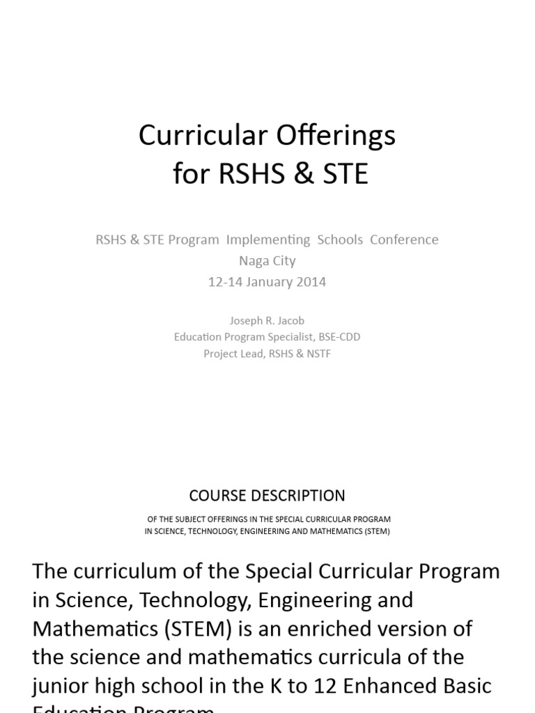 Enriched Science and Math | PDF | Equations | Curriculum