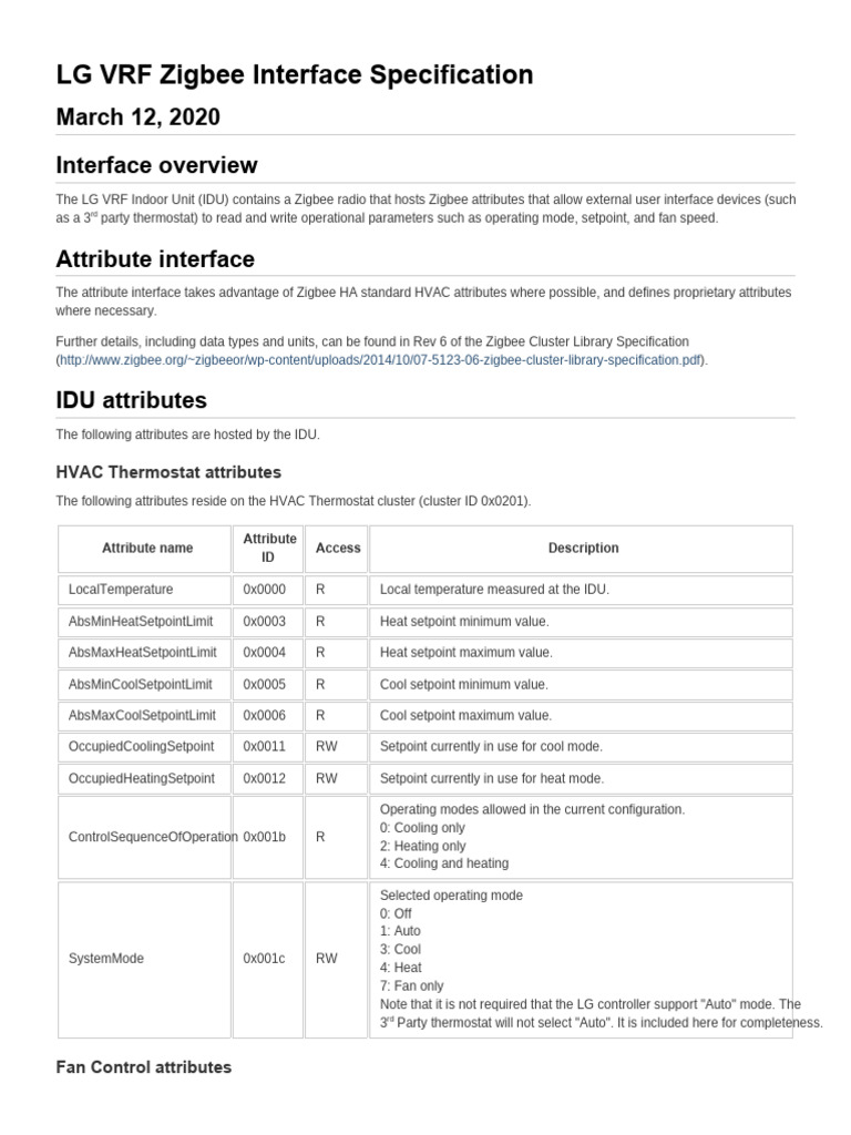 EM LG VRF ZigBee Interface | PDF | Computer Network | Thermostat