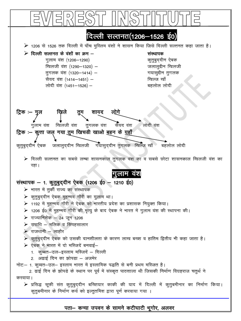 Delhi Santlat Kal & Mugal Kal | PDF