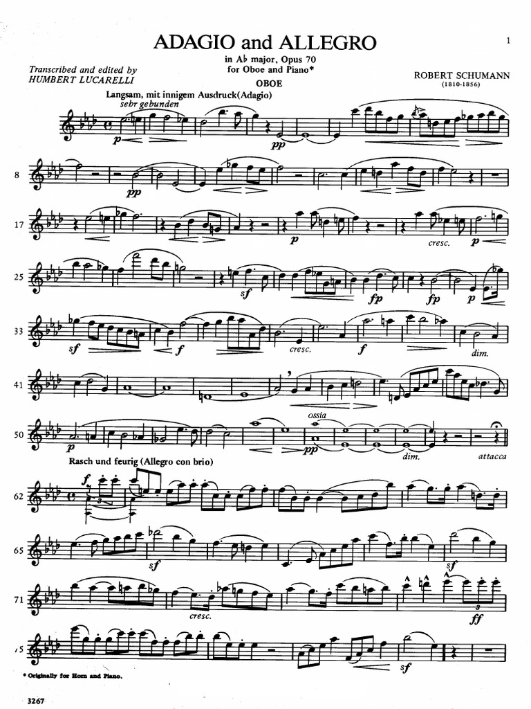 Adagio and Allegro Op 70 - Schumann - Oboe y Piano | PDF