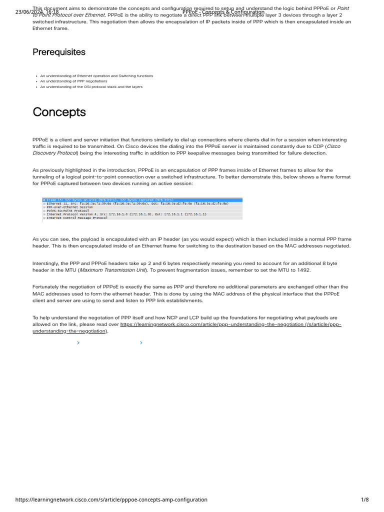 PPPoE - Concepts & Configuration | PDF | Internet Standards | Computer ...