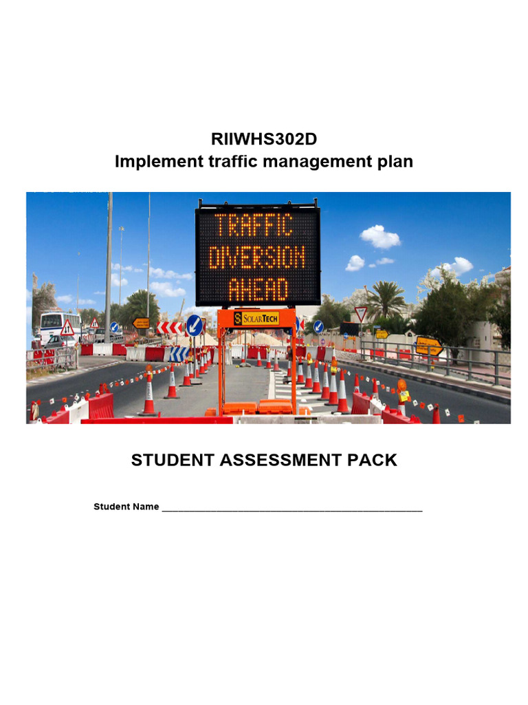 Riiwhs302d Implement Traffic Management Plan Brent Dawson Sap Editable ...