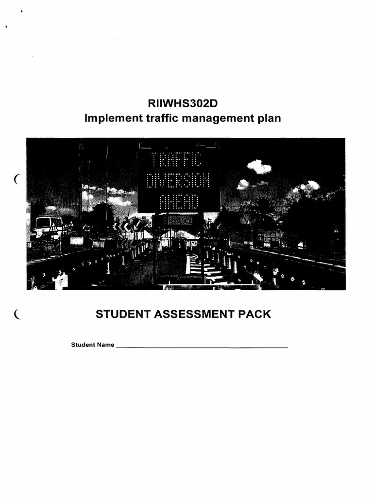 RIIWHS302D Implement Traffic Management Plan SAP | PDF