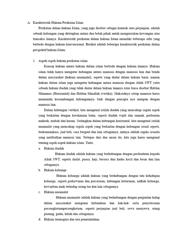 Karakteristik Hukum Perikatan Islam | PDF