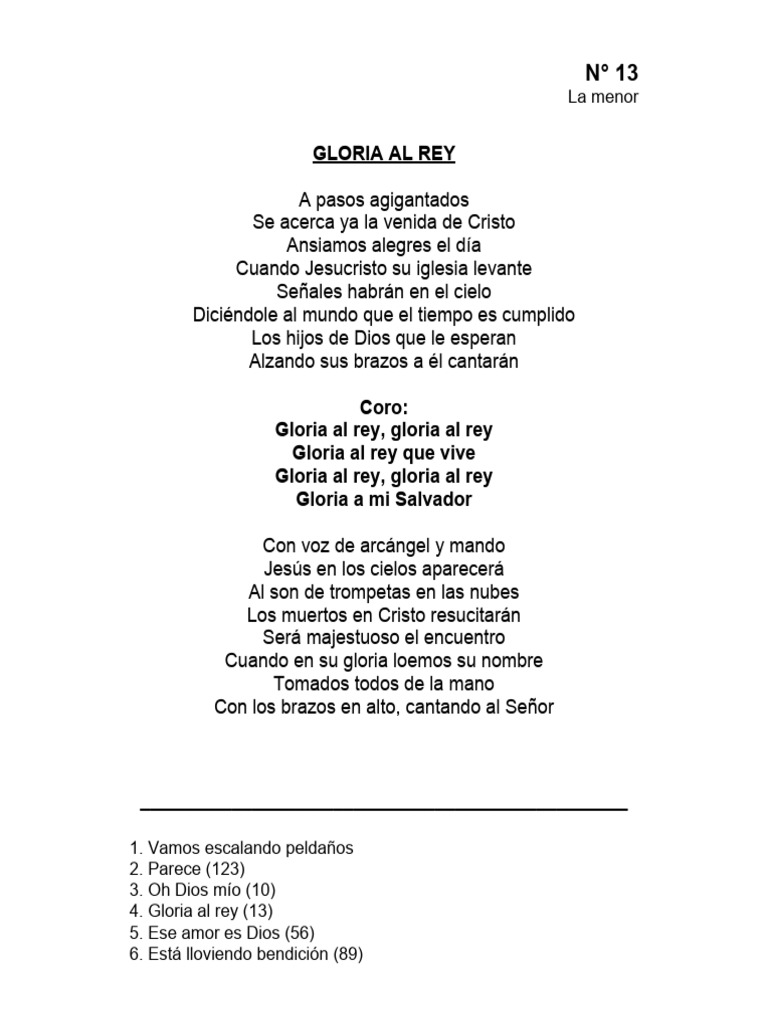 13 Gloria Al Rey | PDF