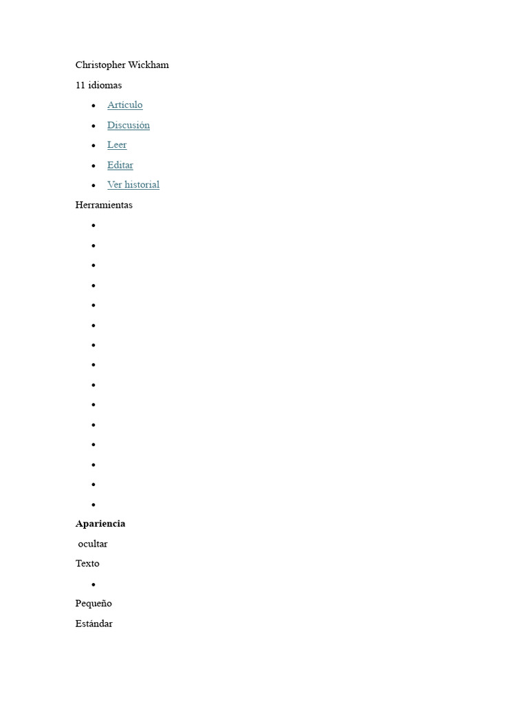 Christopher Wickham | PDF | Educación en artes liberales | Academia