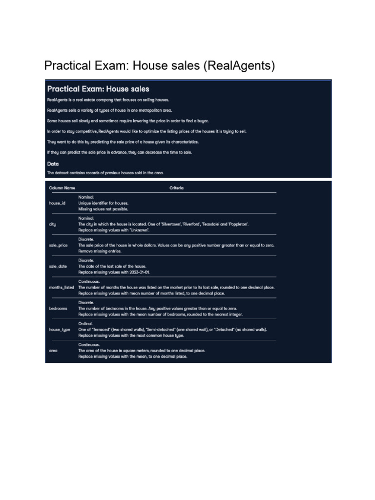 Data Scientist Practical Exam DS501P | PDF