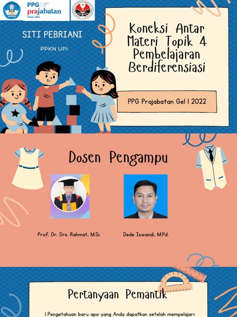 Koneksi Antar Materi Topik 4 Pembelajaran Berdiferensiasi. SITI PEBRIANI | PDF