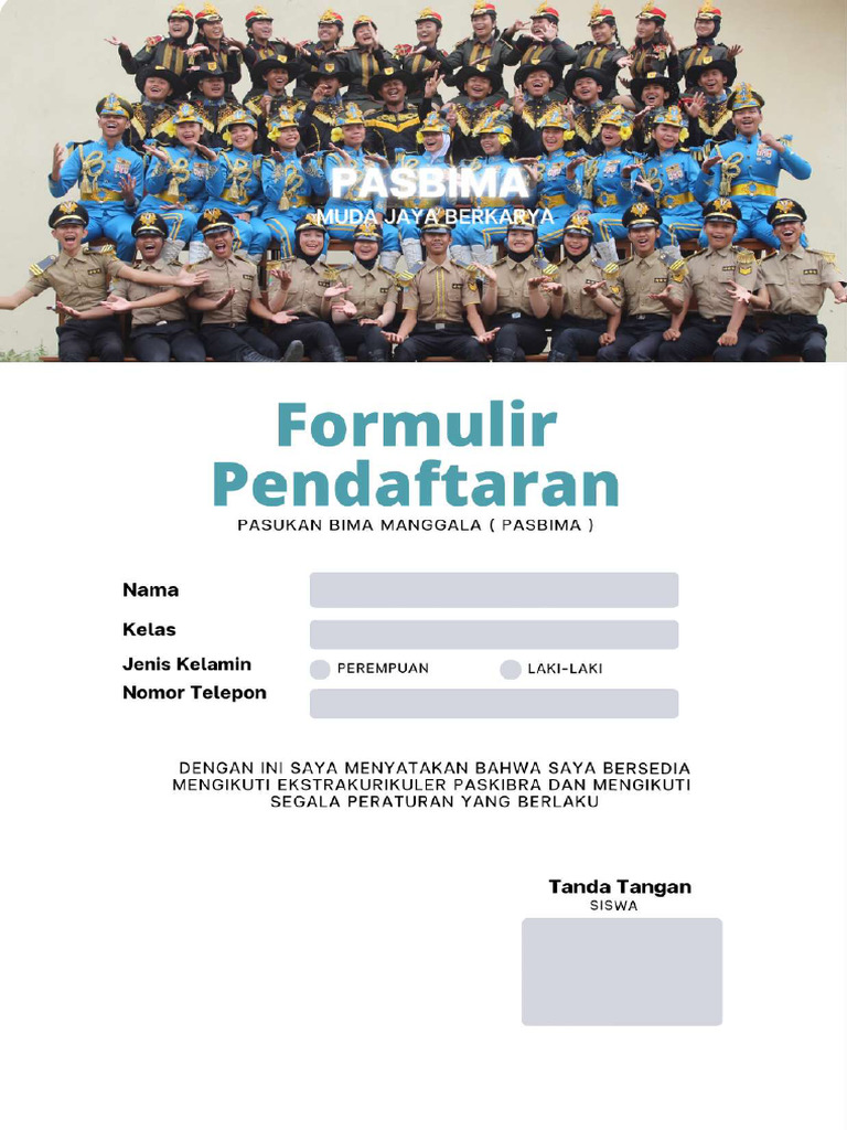 Hijau Putih Simpel Formulir Pendaftaran A4 | PDF